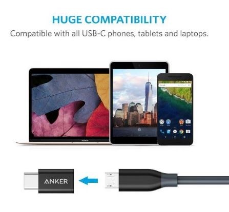 ANKER Cable Adaptor USB Type C Cable Converter Micro USB Adapter to ...