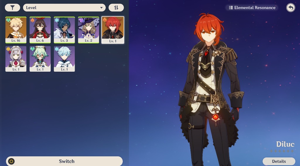 Diluc Roll Genshin Impact, Video Gaming, Video Games, Xbox on Carousell