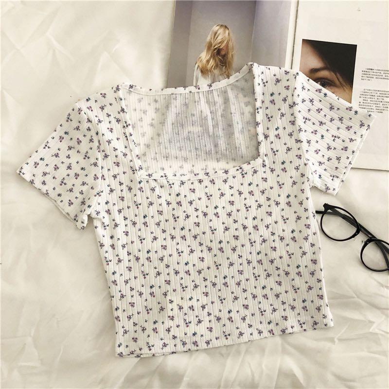 Flower dainty top, Women's Fashion, Tops, Blouses on Carousell