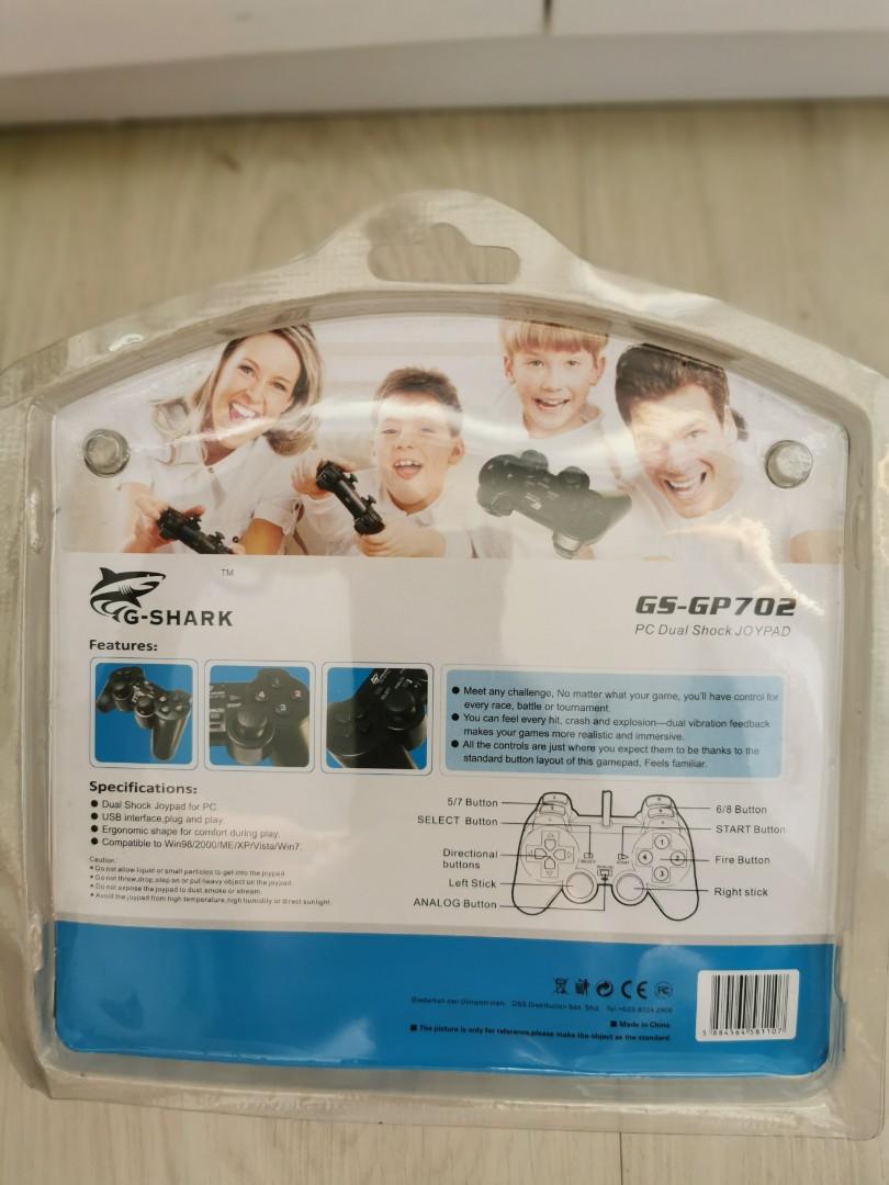 G-shark dual shock wired gamepad controller joypad, Video Gaming ...