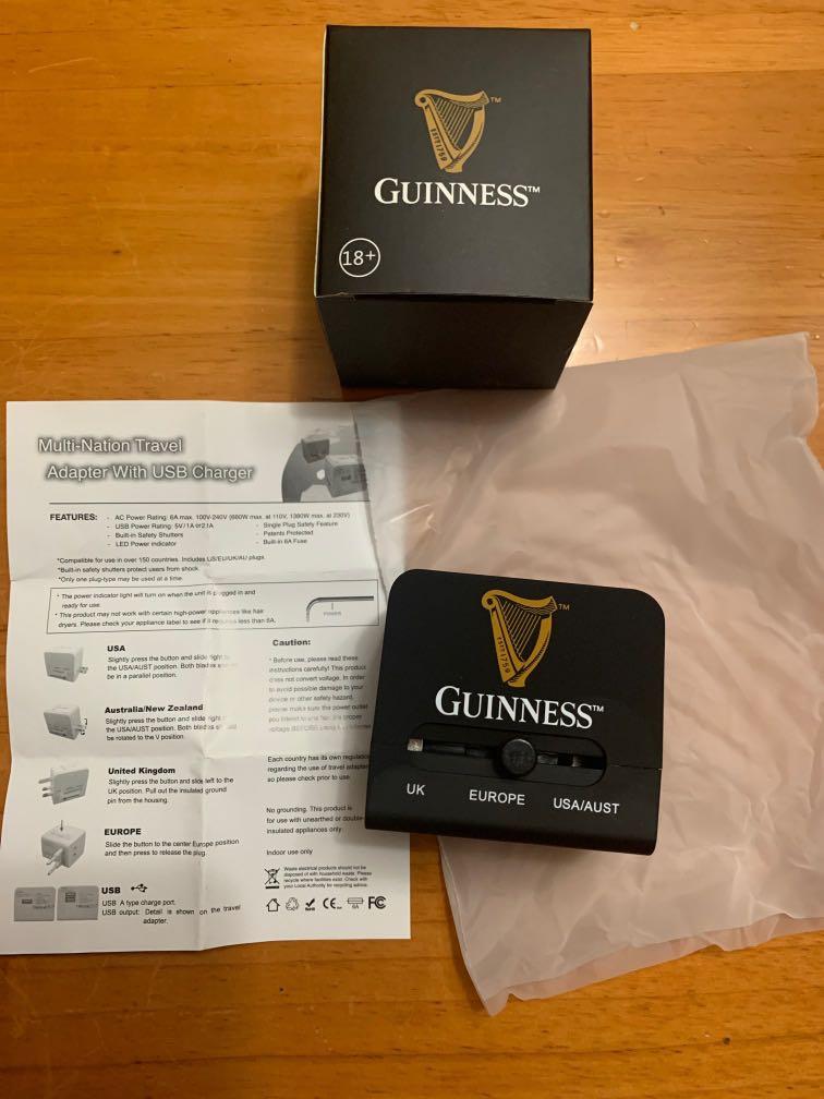 Guinness Multi-Nation Travel Adapter with 2 USB Chargers 旅行插頭 萬用插頭 轉插 ...
