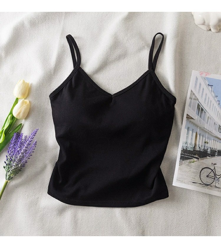 Instock padded V shape top, Women's Fashion, Tops, Sleeveless on Carousell