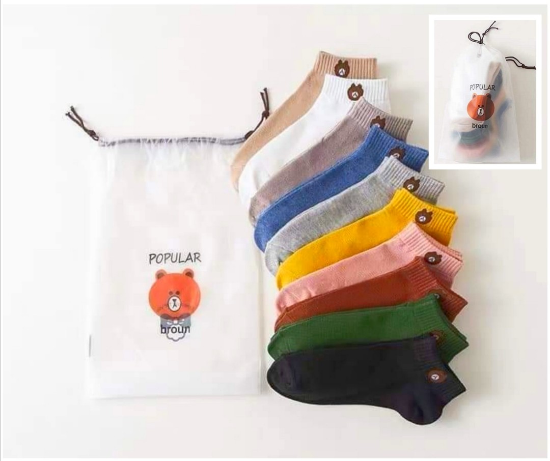 10 Pairs Socks with Pouch - Personal / Gift Idea Sock, Women's Fashion ...