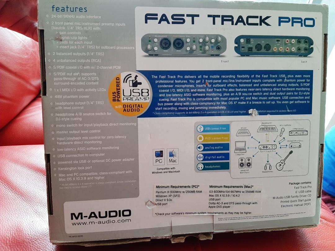 M-Audio Fast Track Pro 4x4 Mobile USB Audio/Midi Interface With Preamps ...