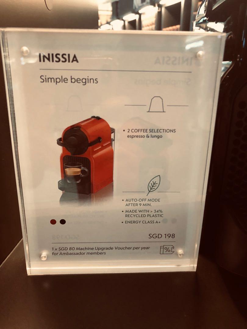 Nespresso inissa mini coffee machine, Furniture & Home Living ...