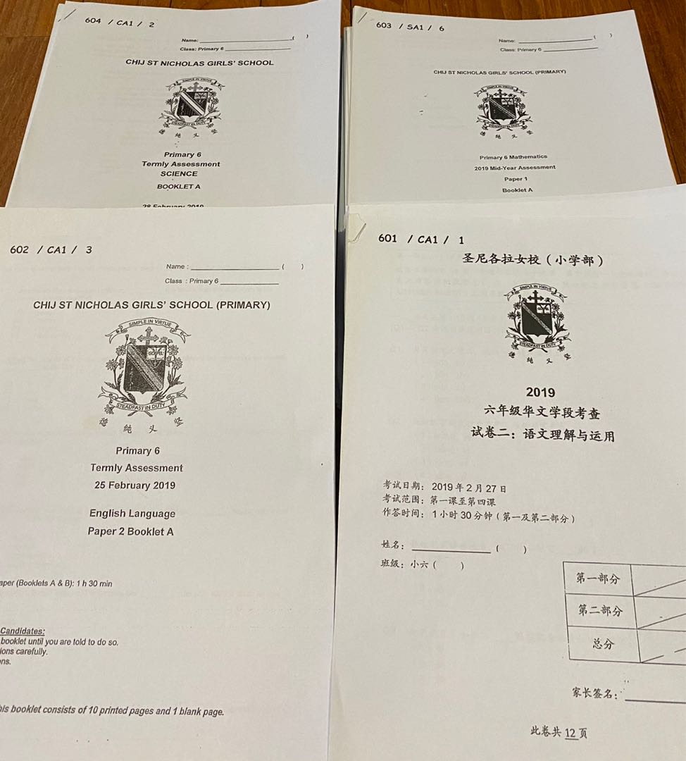 P6 EL+Math+Science+CL 2019 CA/SA1/Prelim Exam Papers, Hobbies & Toys ...