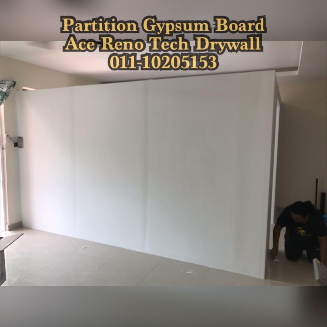 Partition Gypsum Board Untuk Rumah Pejabat Kedai Bilik Siap Cat ...
