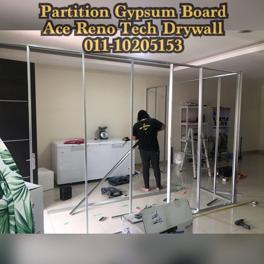 Partition Gypsum Board Untuk Rumah Pejabat Kedai Bilik Siap Cat ...