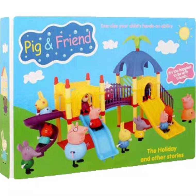 Peppa Pig - Playground set with 10 peppa friends figurines, Hobbies ...