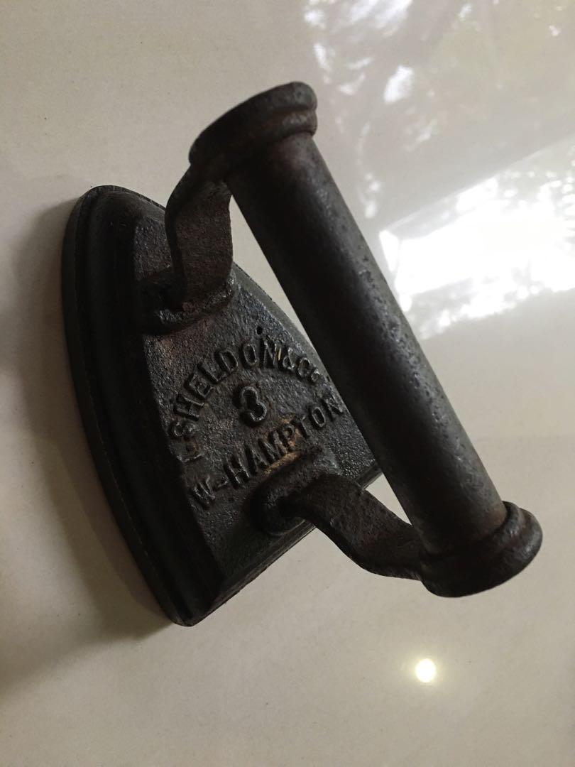 Very Rare Antique T SHELDON Flat Sad Iron No. 3 and Rest Trivet c1890 ...
