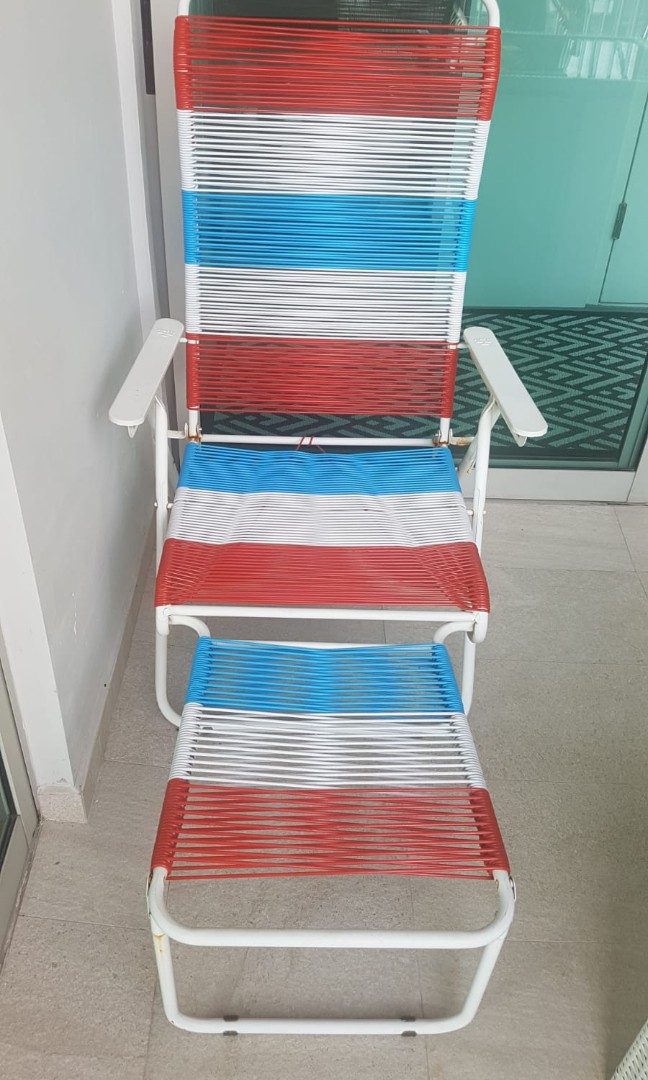 Retro recliner pvc string chair, Furniture & Home Living, Furniture ...