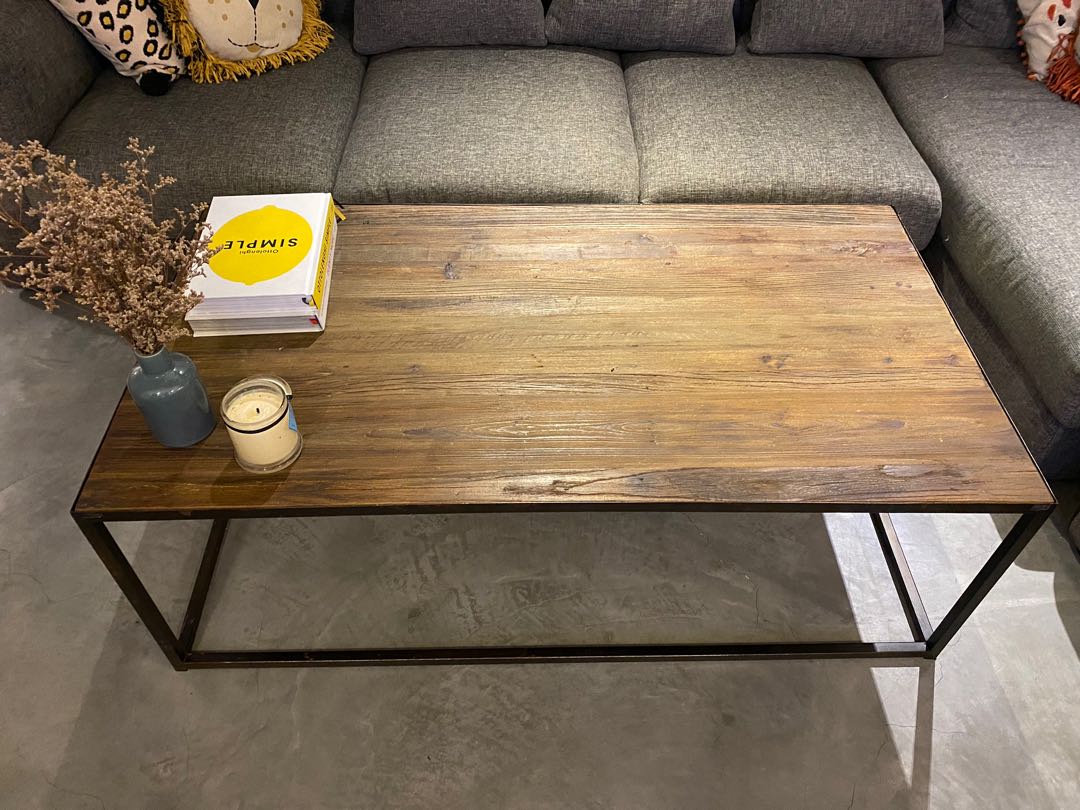 Rustic loft style coffee table, Furniture & Home Living, Furniture ...