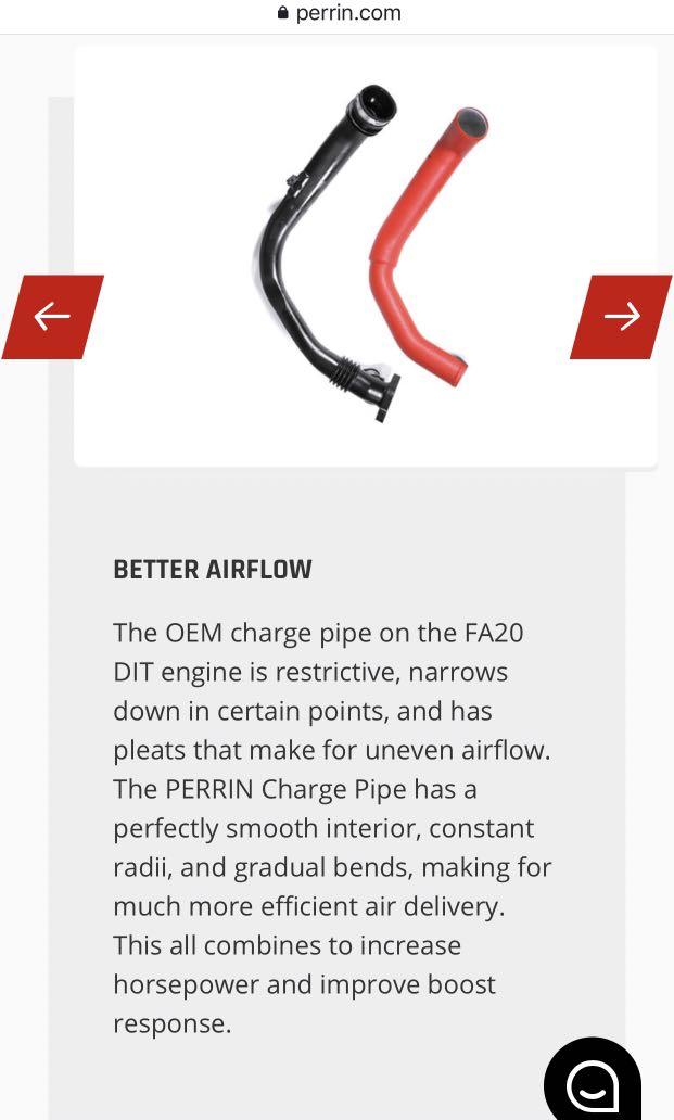 Brand new Subaru Perrin Charge Pipe for 2015+ WRX FA20 DIT engine, Car ...