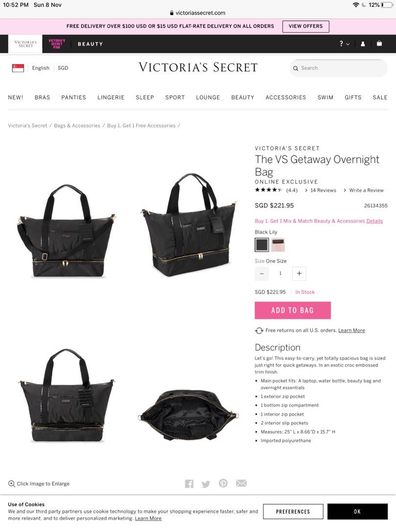 The VS Getaway Overnight Bag, Women's Fashion, Bags & Wallets, Cross ...