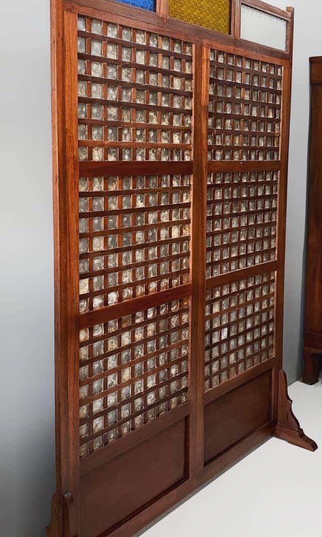 Vintage Capiz Large Divider with Sampaguita StainnGlass, Furniture ...