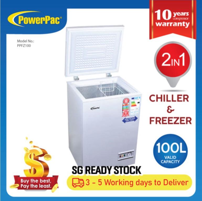 100L Chest Freezer CFC Free Chiller and Freezer-White, TV & Home ...