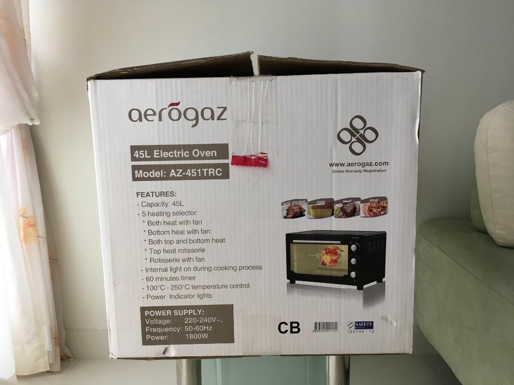 Aerogaz 45L Electric Oven AZ-451TRC, TV & Home Appliances, Kitchen ...
