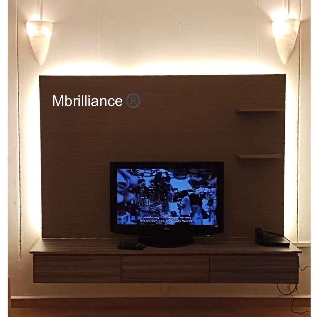 Built in custom made tv console, Furniture & Home Living, Furniture, TV ...
