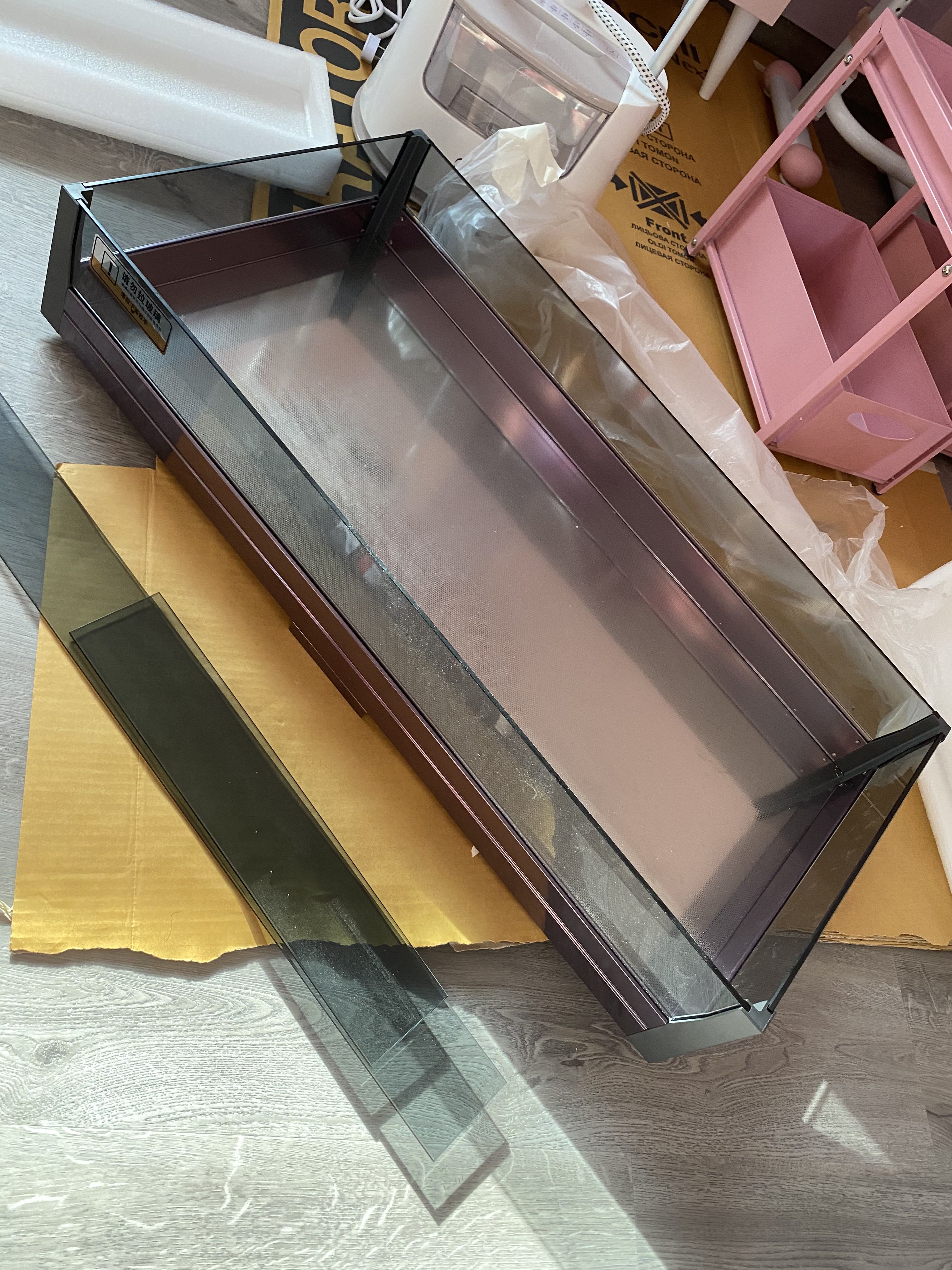 Cabinet Glass Pull Out Tray, Furniture & Home Living, Furniture ...