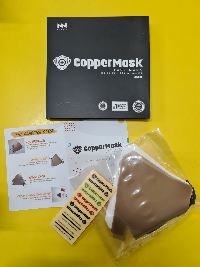Coppermask version 2.0, Health & Nutrition, Face Masks & Face Shields ...