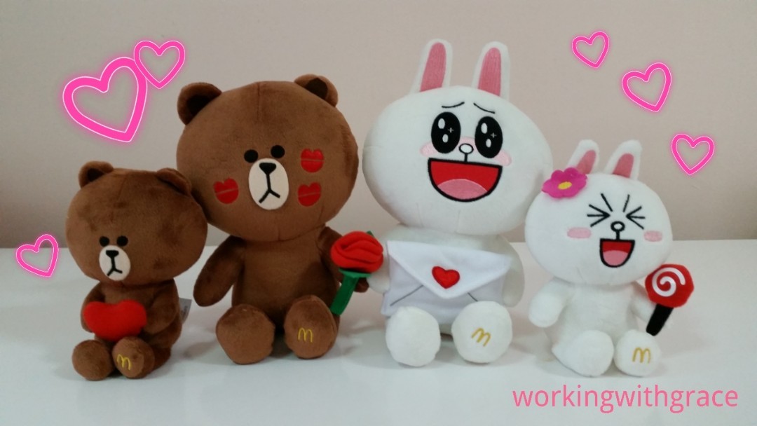 All 4 Brand New Line Friends Line Bear Brown Cony Forever Edition ...
