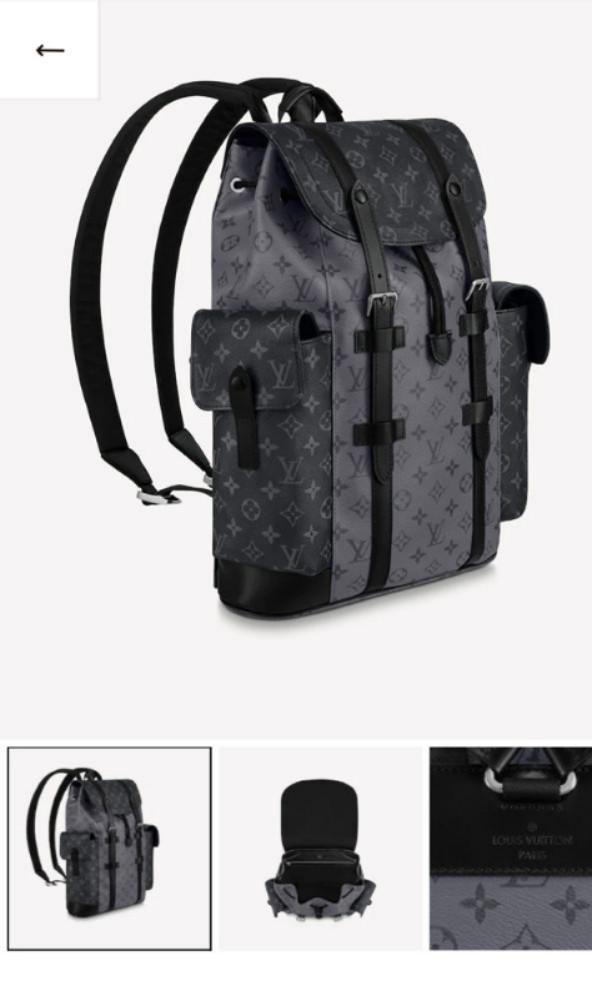 LV christopher PM monogram eclipse backpack, Luxury, Bags & Wallets on ...
