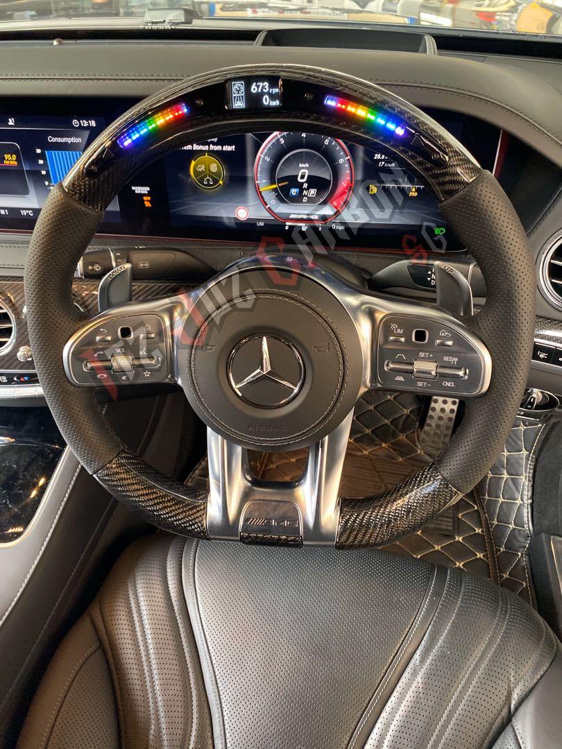 Mercedes S63 AMG Carbon fibre led steering wheel, Car Accessories ...