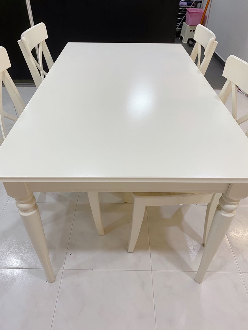 Preloved Ikea parisian dining table set., Furniture & Home Living ...