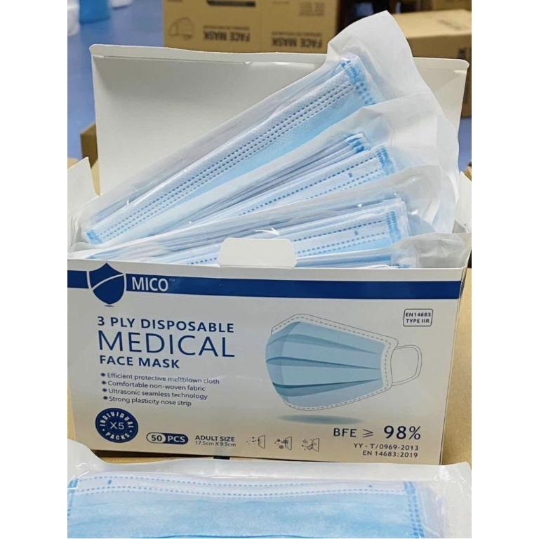 [SG Brand] MICO Adult 3ply Medical Surgical Face Mask, Health ...