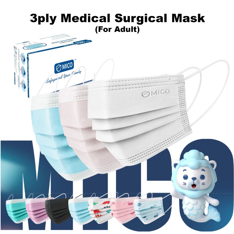 [SG Brand] MICO Adult 3ply Medical Surgical Face Mask, Health ...