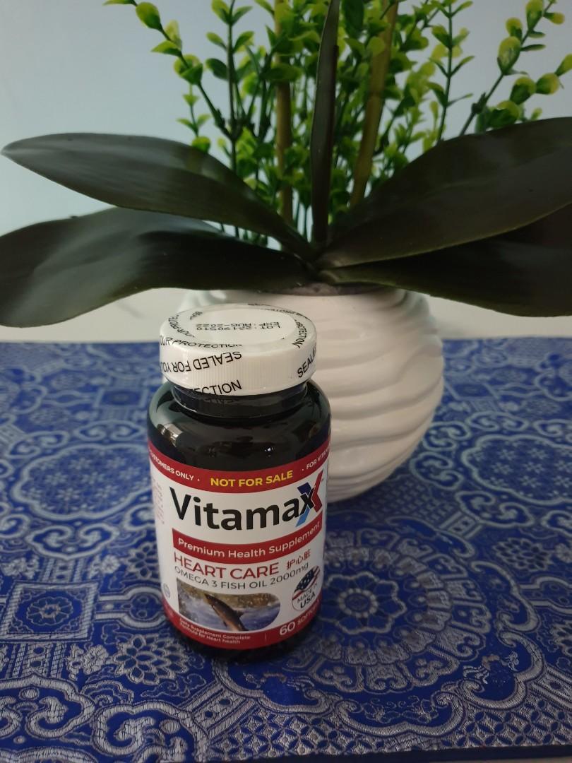 VITAMAX X HEART CARE OMEGA 3 FISH OIL 2000MG 60 SOFTGELS, Health ...