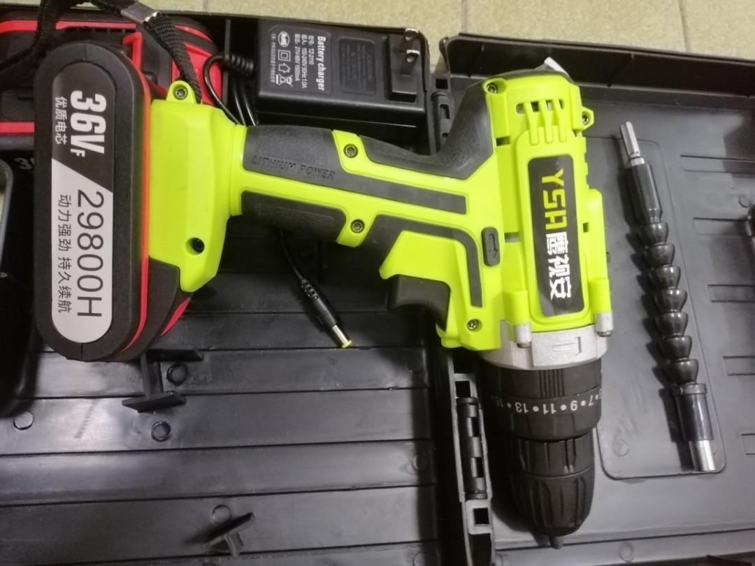 YSA 36vf cordless hammer drill, Furniture & Home Living, Home ...