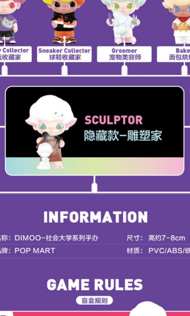Secret - Dimoo Life University Series - Dimoo Sculptor Popmart - Pop ...