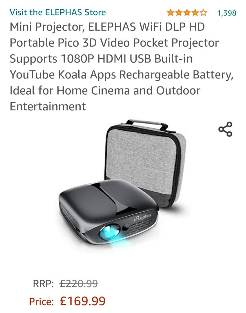 ELEPHAS DLP wifi projector, TV & Home Appliances, TV & Entertainment ...