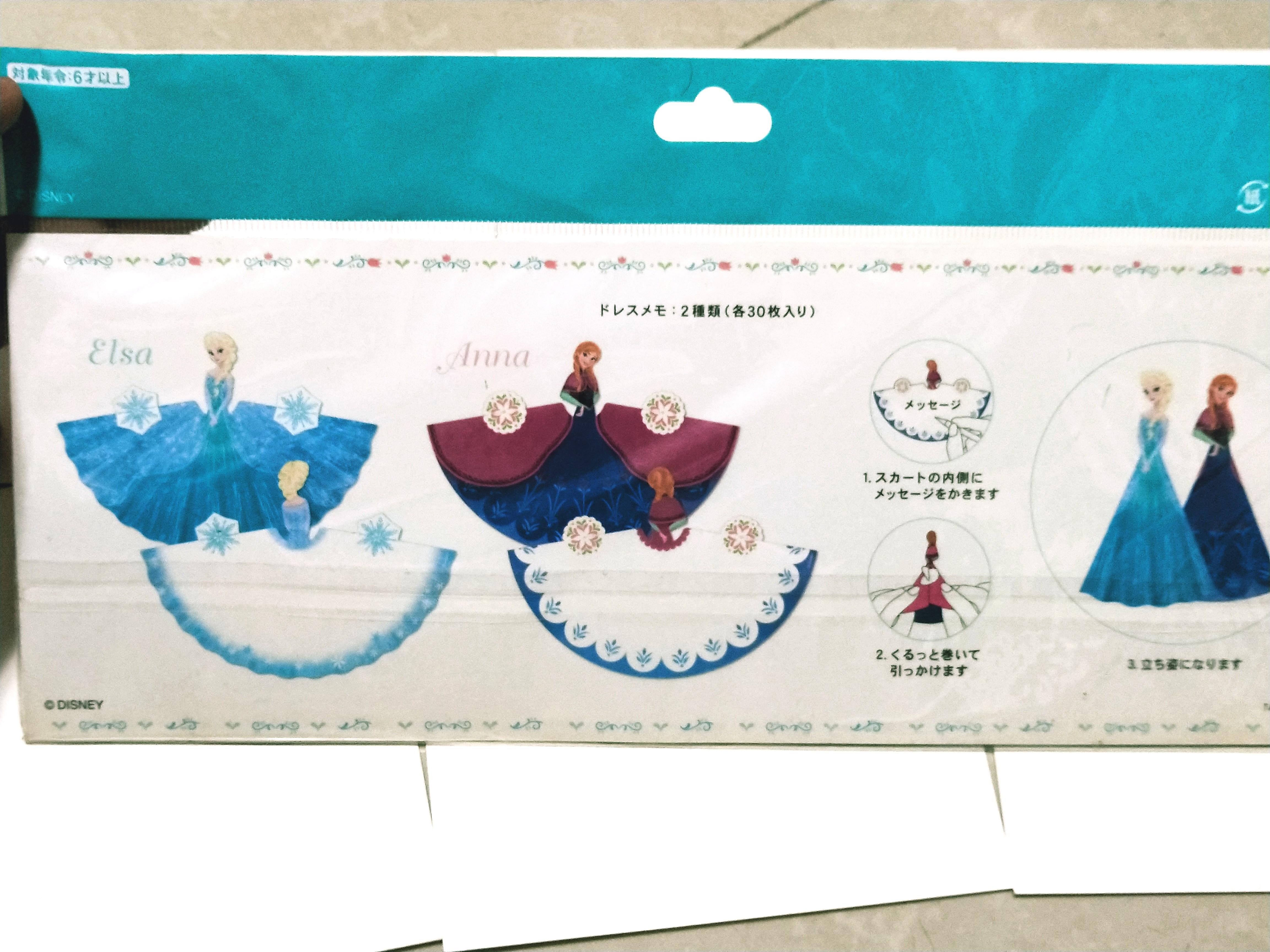 Elsa and Anna Disney note cards, Design & Craft, Art & Prints on Carousell