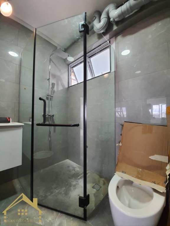 Frameless Pentagonal Shower Screen ( HDB / Condo / Landed ), Home ...