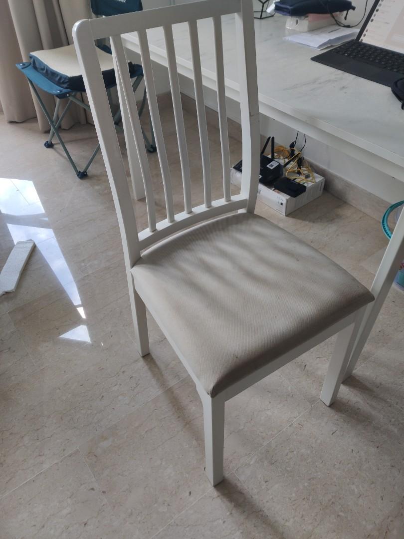 IKEA "Melltorp" White Faux Marble Veneer Table & Chair, Furniture ...