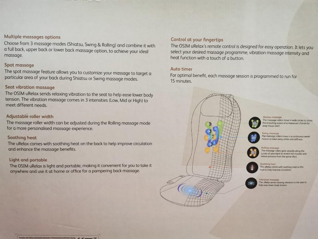 OSIM uRelax Back Messager, Health & Nutrition, Massage Devices on Carousell