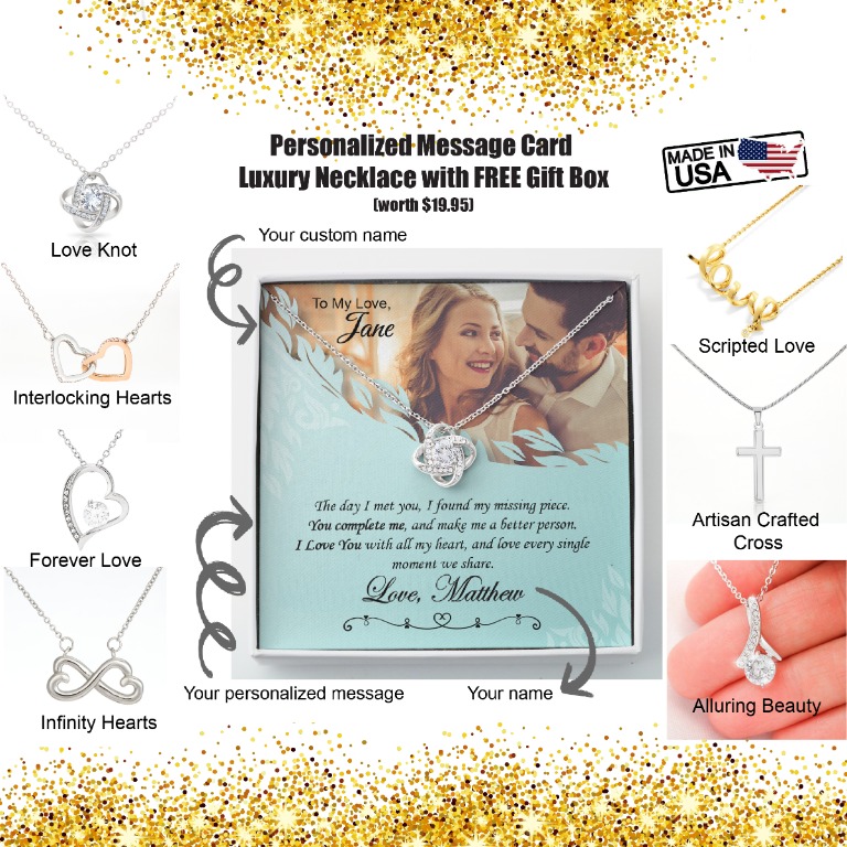 PERSONALIZED MESSAGE CARD Necklace with Picture and Texts | Gift For ...