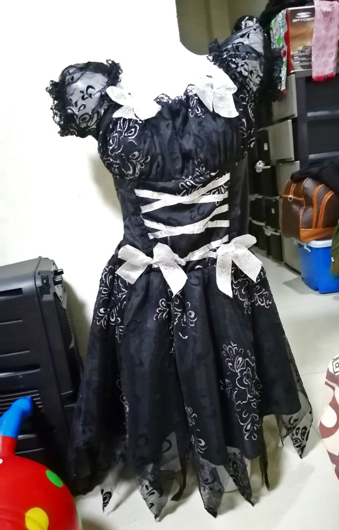 Puff Sleeve Offshoulder LOLITA DRESS Gothic Style Smocked Garterized ...