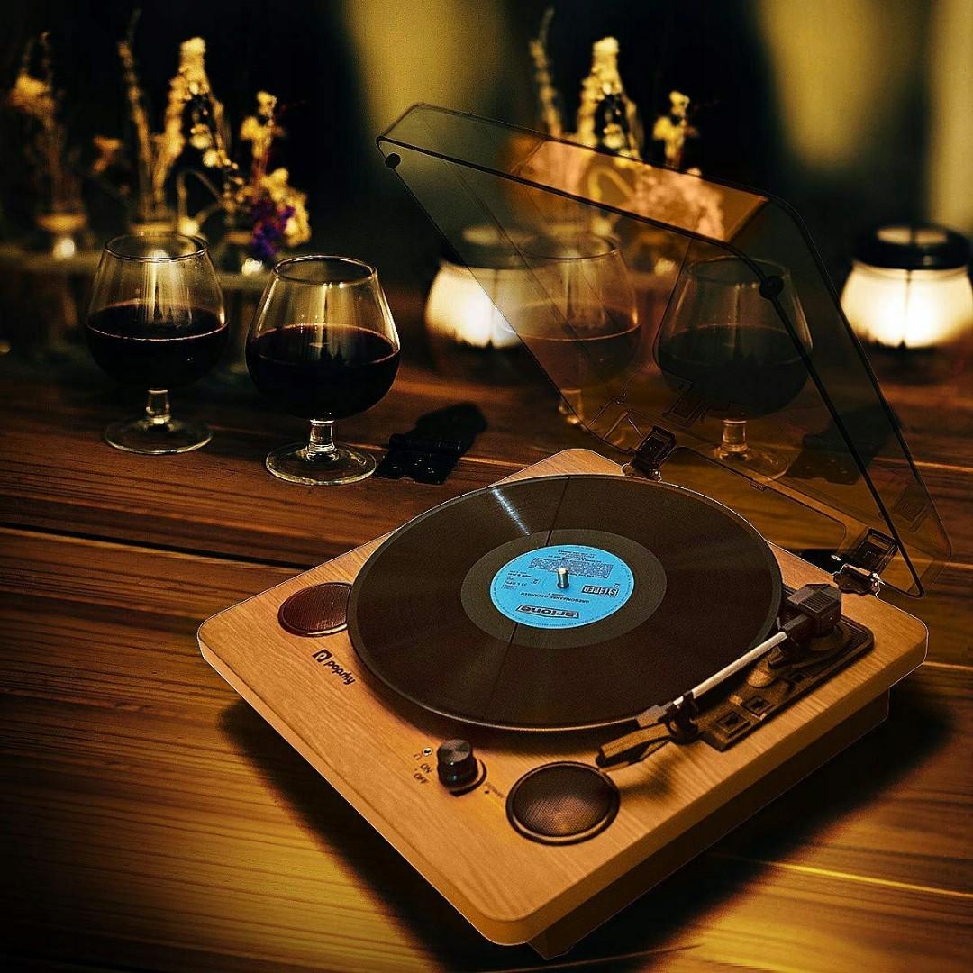 Record Player, VIFLYKOO Portable Vinyl Turntable and Digital Encoder ...