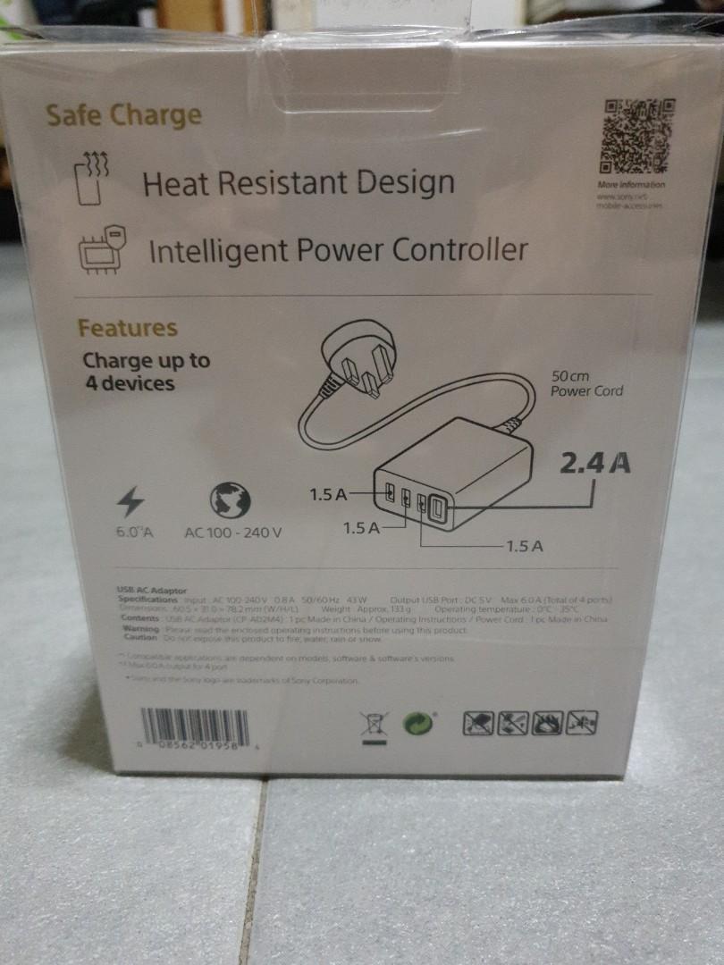 Sony USB AC Adaptor CP-AD2M4 with 4 Ports, Mobile Phones & Gadgets, Mobile & Gadget Accessories ...