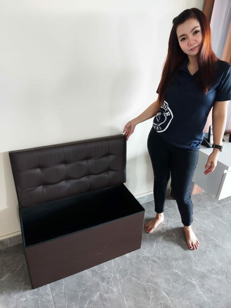 Storage box/sofa seat stool organizer, Furniture & Home Living ...