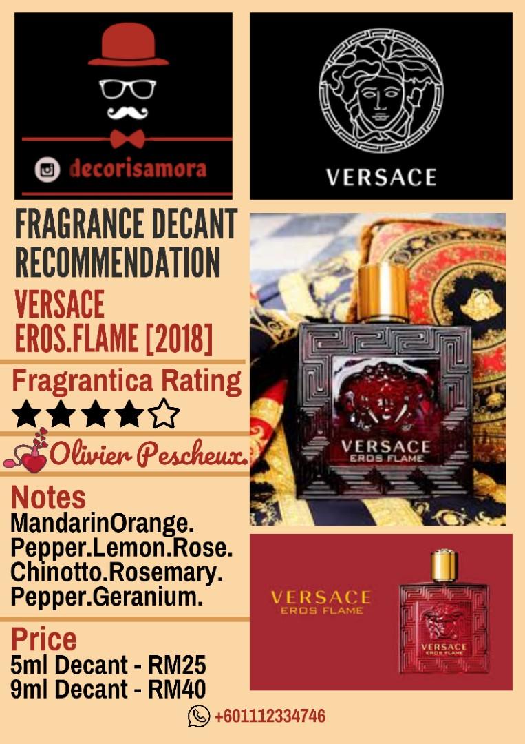 Versace Eros Flame - Perfume Decant, Beauty & Personal Care, Fragrance & Deodorants on Carousell