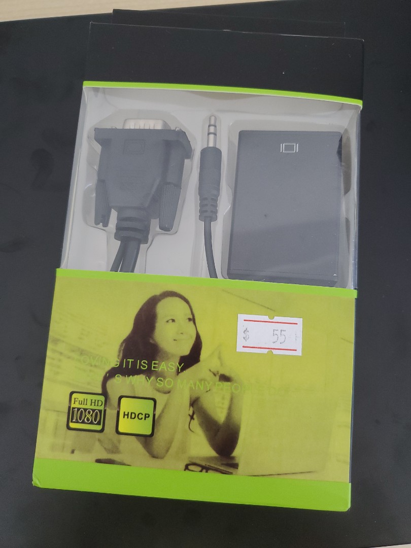 VGA 轉 HDMI 轉換器 連Audio USB, 電腦＆科技, 電腦周邊及配件, 電腦線、轉接線及轉換器 - Carousell