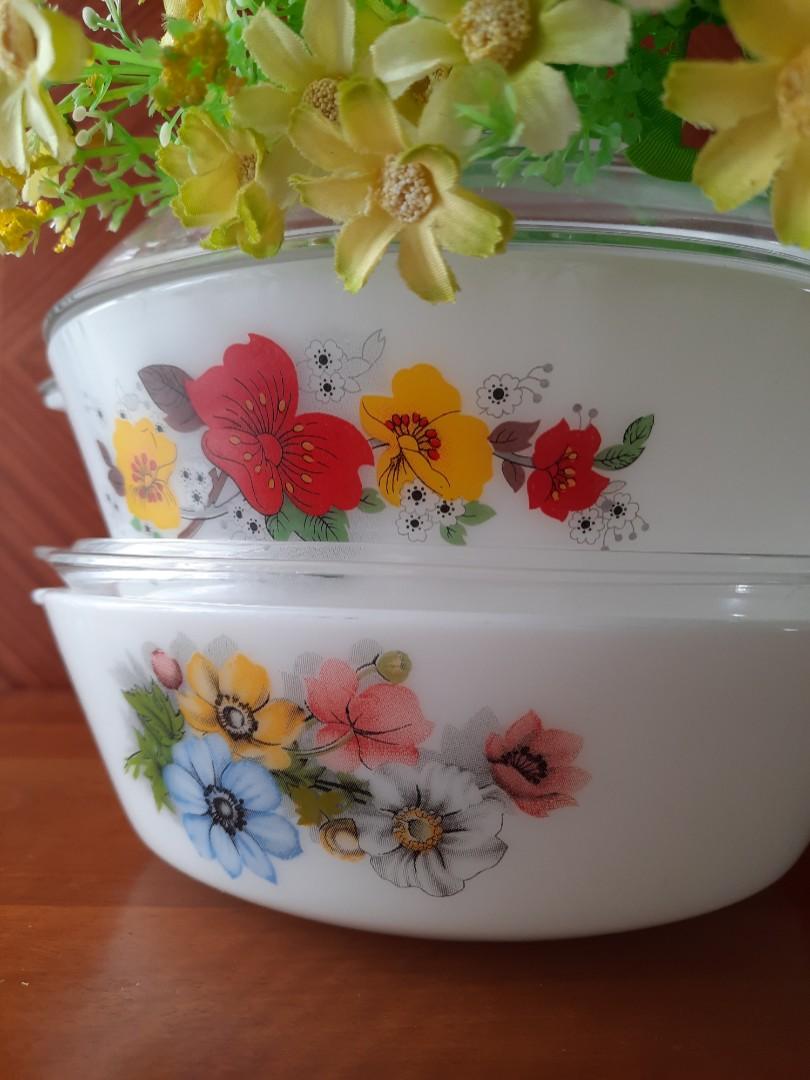Vintage Hanamay Korea Made Milk Glass Round Casserole Embossed With ...