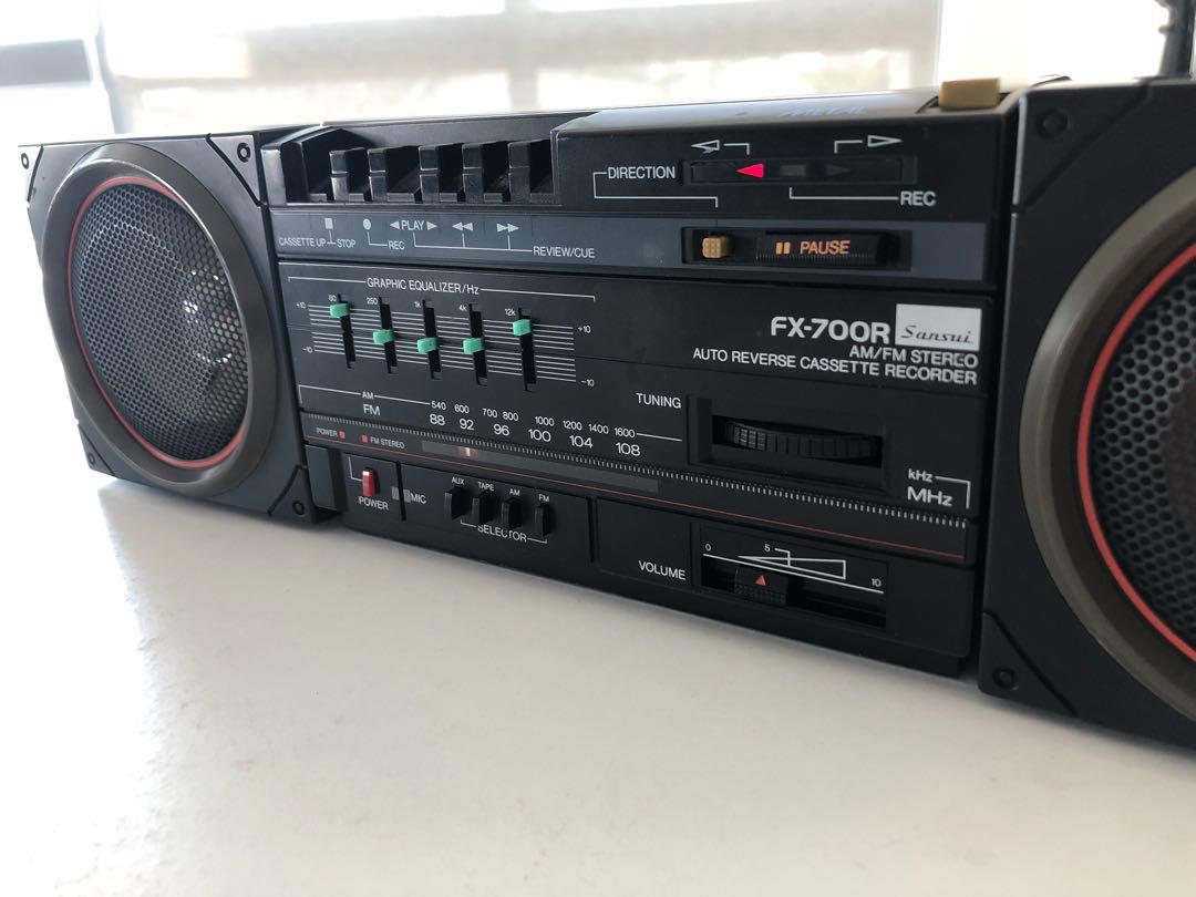 Vintage Sansui FX-700R Mini boombox cassette tape player, Audio ...