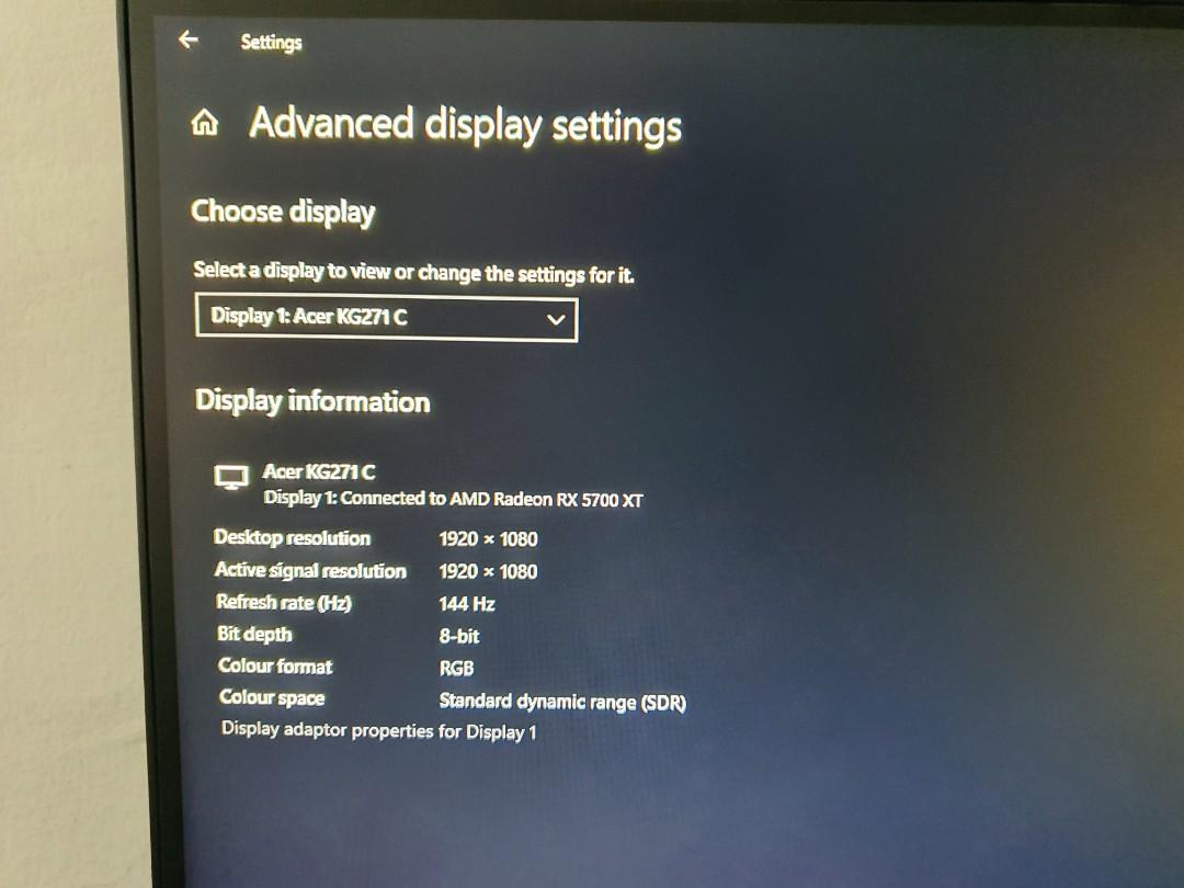 [27" 144hz 1ms Freesync] Acer KG271C, Computers & Tech, Parts ...