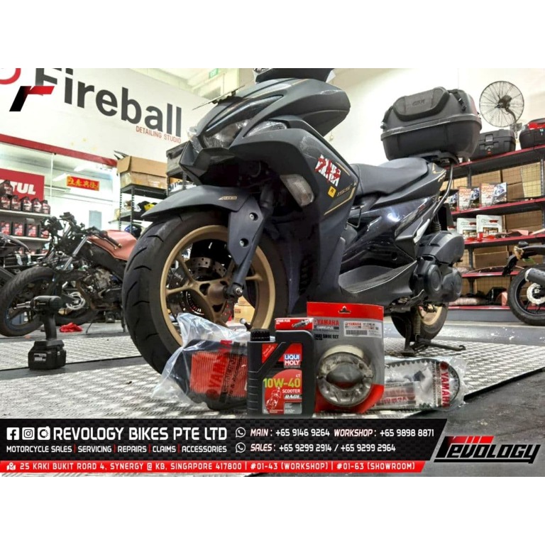 AEROX BELTING SET/ENGINE OIL CHANGE/OIL FILTER REPLACEMENT, Motorcycles ...
