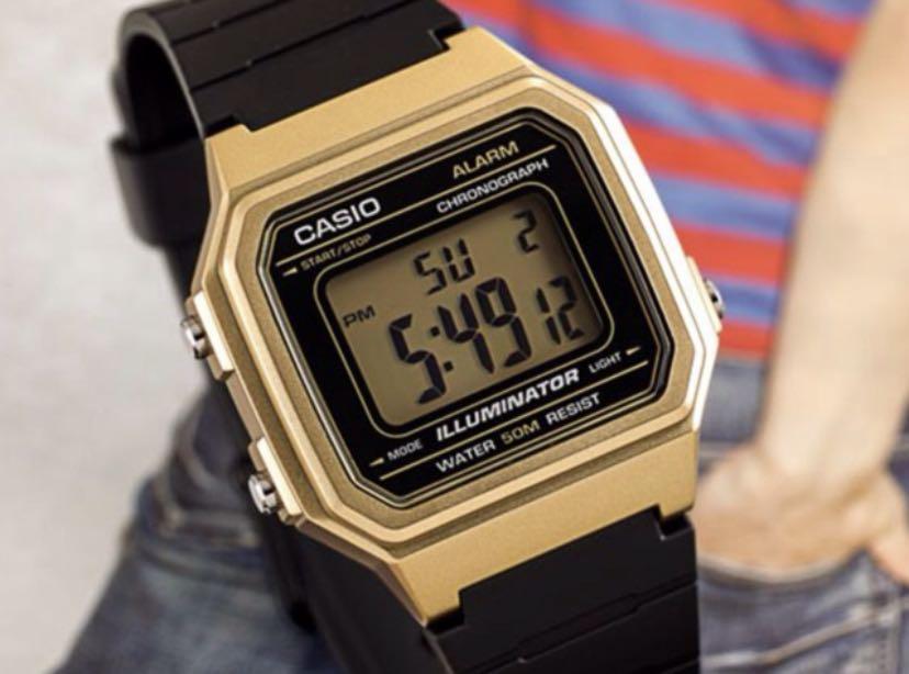 Casio Illuminator Series W217 Digital Quartz W217HM-9A Gold Watch W ...